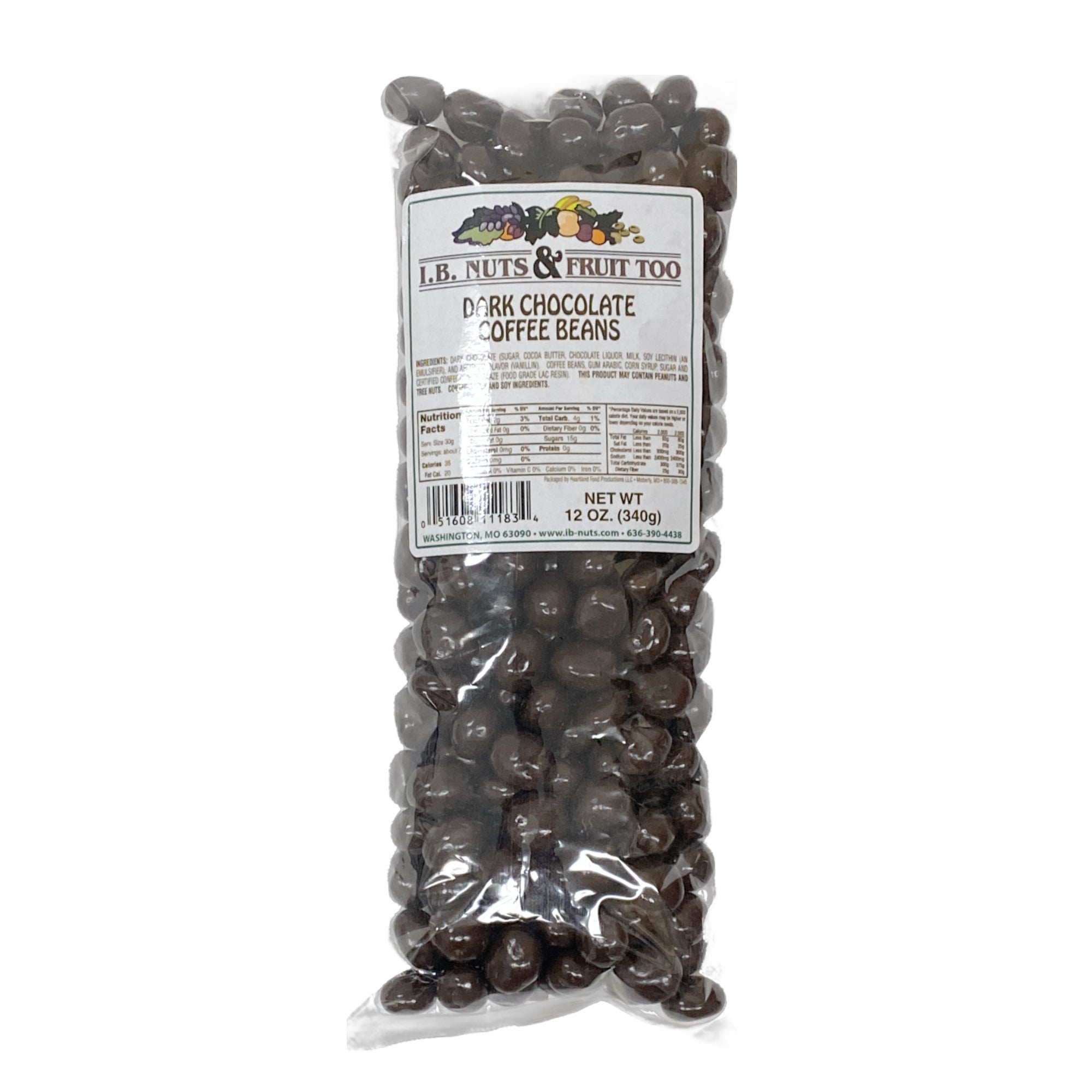 Dark Chocolate Covered Coffee Beans 12 oz | IB Nuts | Premier Gifting ...
