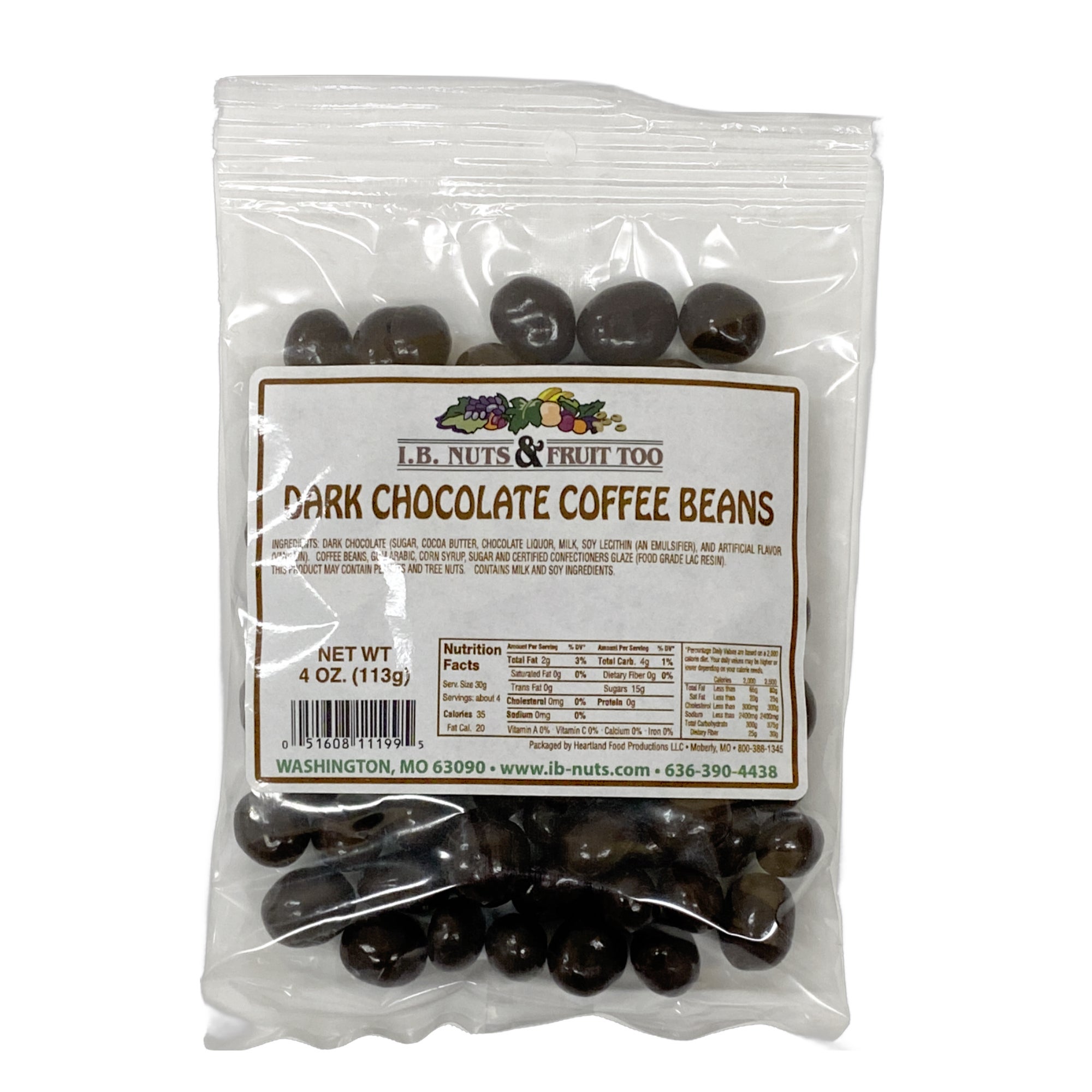 Dark Chocolate Covered Coffee Beans 4oz | IB Nuts | Premier Gifting ...
